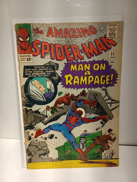 1966 THE AMAZING Spider-Man #32 First Aunt May couverture Marvel Comics ...