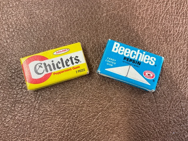 VINTAGE LOT OF two 2-Piece Chiclets and Beechies Gum Boxes Full NOS $9. ...