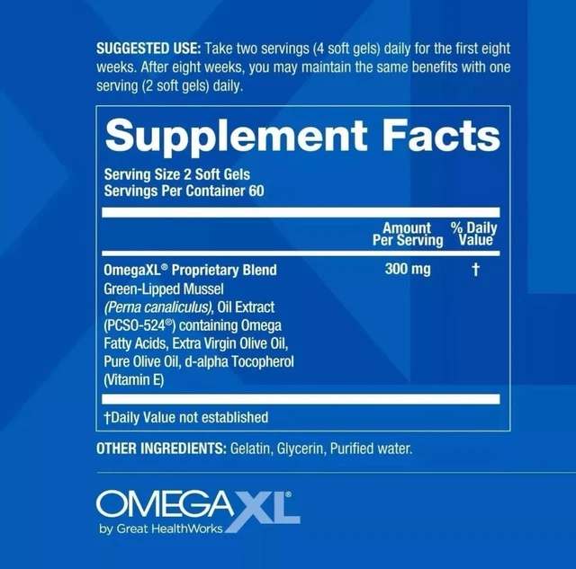 OMEGA XL 120 Capsules - Green Lipped Mussel New Zealand £31.91 ...