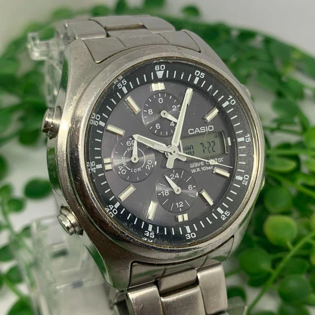 CASIO WVQ-500DJ WAVE Ceptor Solar Radio Anadigi Chronograph Quarzuhr ...