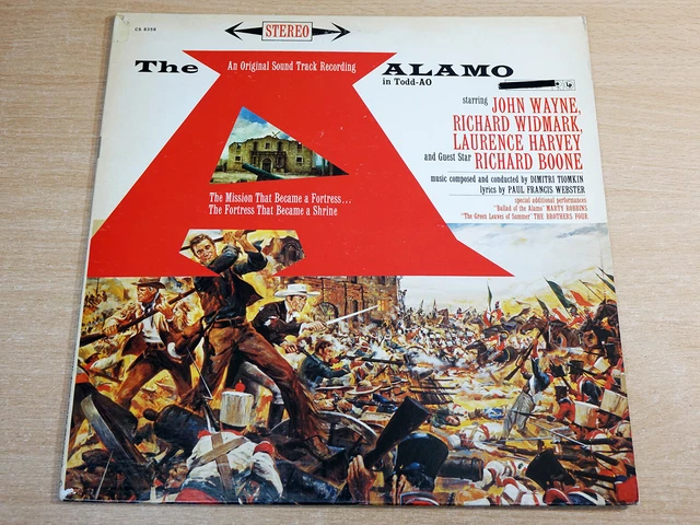 THE ALAMO/COLUMBIA ORIGINAL Soundtrack LP Record/John Wayne/Dimitri ...
