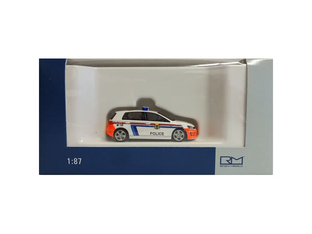 RIETZE 53207 VOLKSWAGEN VW Golf 7 GTI Police Luxemburg Polizei 1:87 Neu ...