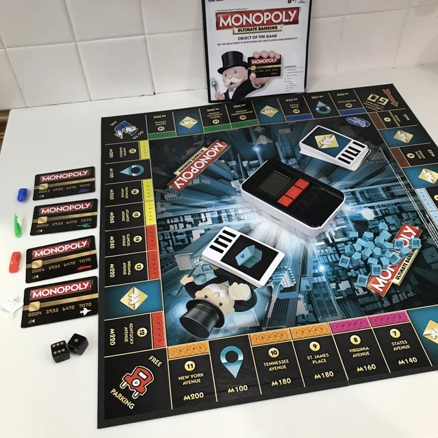MONOPOLY ULTIMATE BANKING Edition Electronic Game Board Complete 4 ...