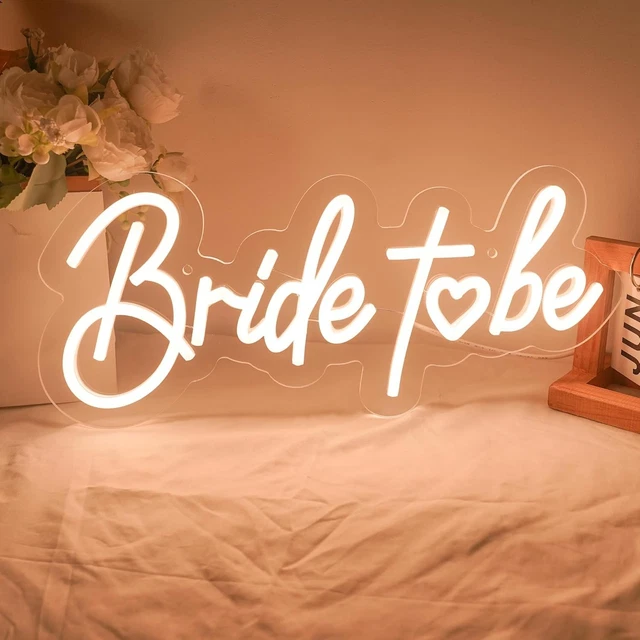 BRIDE TO BE Neon Sign USB Warm White LED Light Wedding Hen Do Party ...