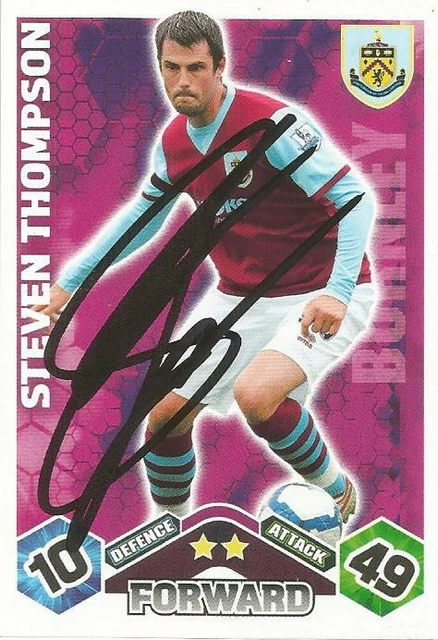 STEVEN THOMPSON* SIGNED Burnley 2009/2010 Match Attax Trading Card+Coa ...