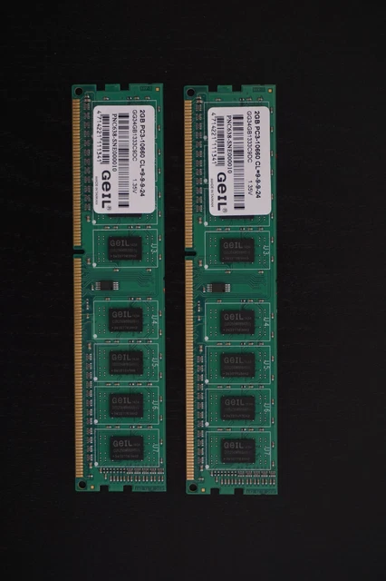 GEIL RAM MEMORY 4GB (2x2GB) DDR3 1Rx8 udimm sdram EUR 10,00 - PicClick FR