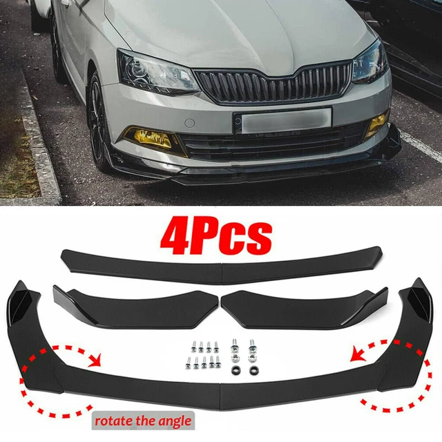4PCS FOR SKODA Fabia Front Bumper Lip Body Kit Chin Spoiler Splitter ...