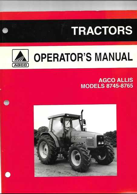 AGCO (MASSEY FERGUSON) Tractor Operator's Manual : Agco Allis Models ...