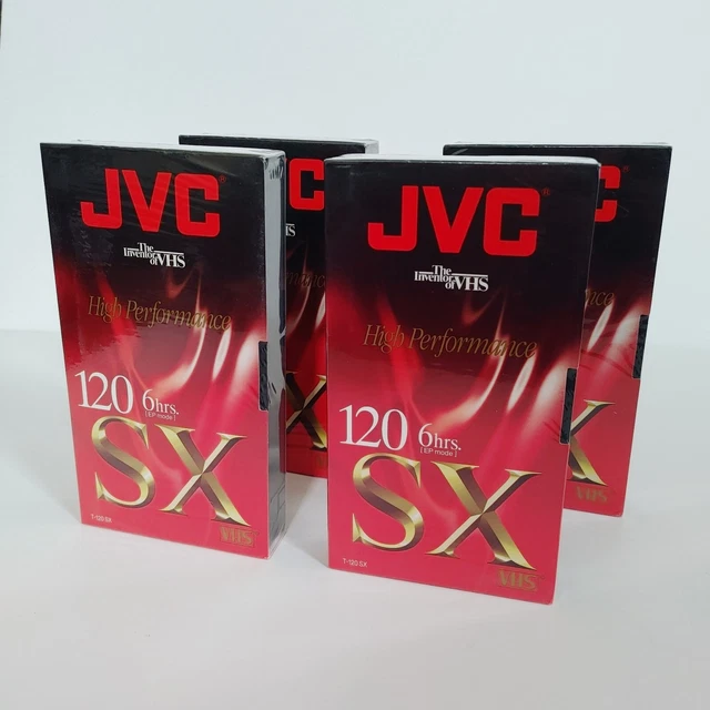 JVC VHS TAPES T-120 SX High Performance Blank VHS Tapes Lot of 4 New ...