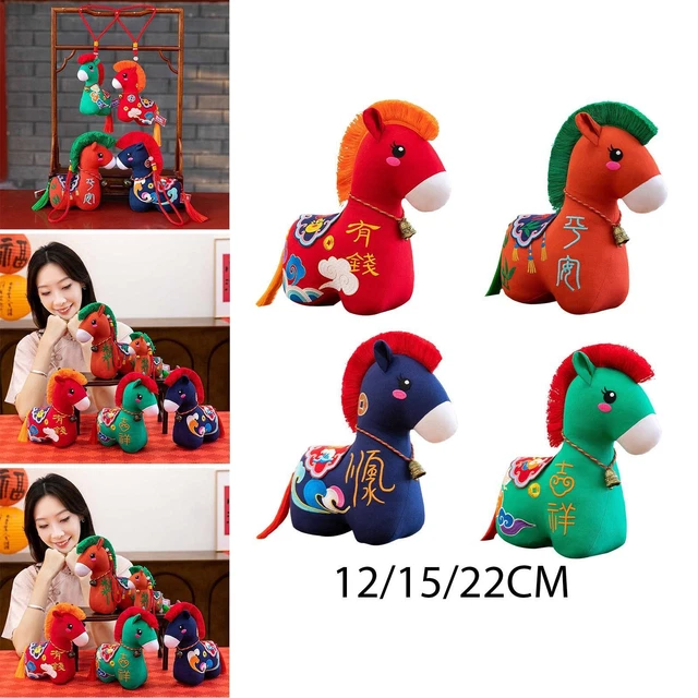 CHINESE NEW YEAR horse plush toy, blessing symbol for table decoration ...
