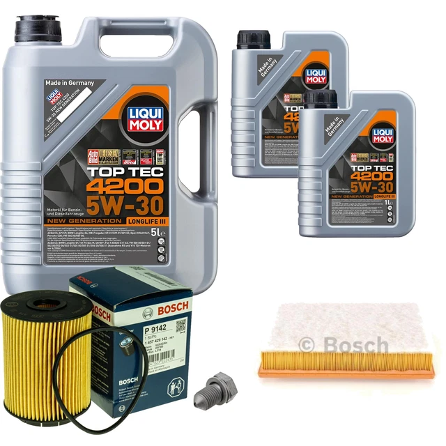 BOSCH INSPECTION SET 7 L Liqui Moly Top Tec 4200 5W-30 pour De VW Sharan 2.8 EUR 166,69 ...