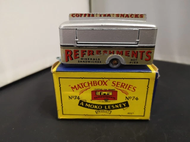 W475-MATCHBOX LESNEY NO74A MOBILE REFRESHMENTS CANTEEN AND BOX.*PALE ...