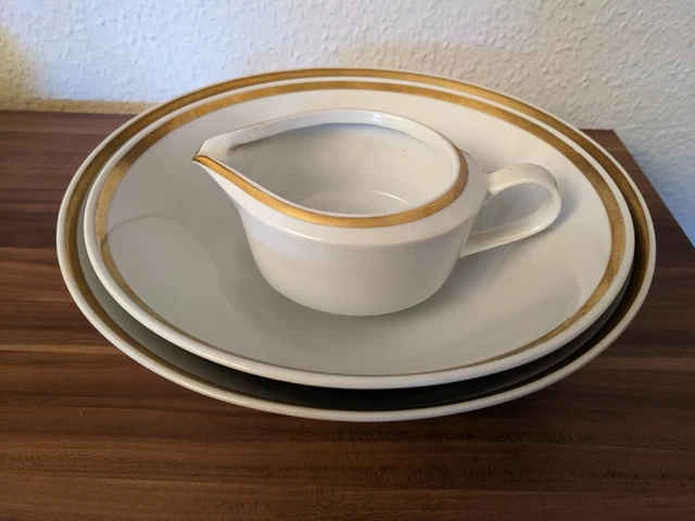 KAHLA GEMÜSESCHÜSSEL KARTOFFELSCHÜSSEL Sauciere - mit Goldrand - DDR Porzellan EUR 14,00 ...