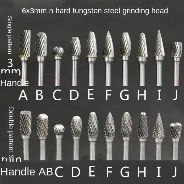 MILLING CUTTER TUNGSTEN Steel Carbide Rotary File 10 Kinds Of Carbide ...