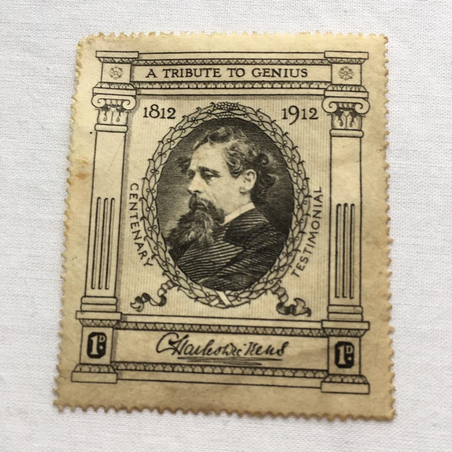 CHARLES DICKENS 1912 ‘A Tribute To Genius’ Antique 1d Stamp (Decent ...