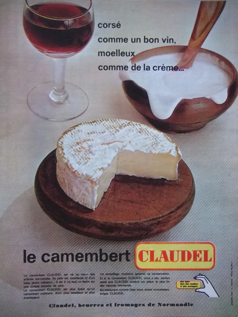 PUBLICITÉ DE PRESSE 1964 Le Camembert Claudel Fromage De Normandie ...