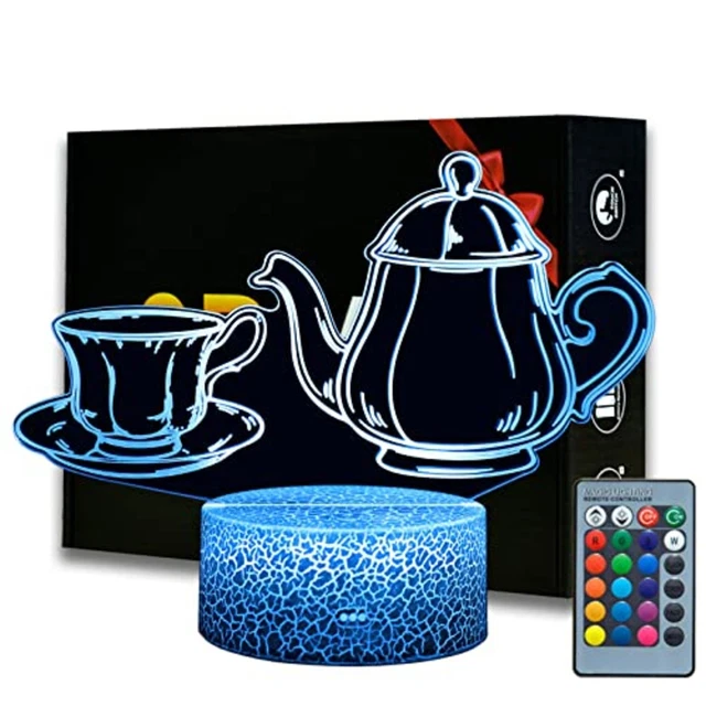 MAGICLUX 3D OPTICAL Illusion Teapot Night Light LED Lamp Remote 16 ...
