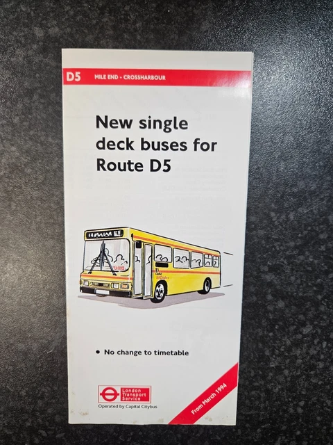 LONDON TRANSPORT BUS Timetable Leaflet Capital Citybus PEF87 £3.50 ...