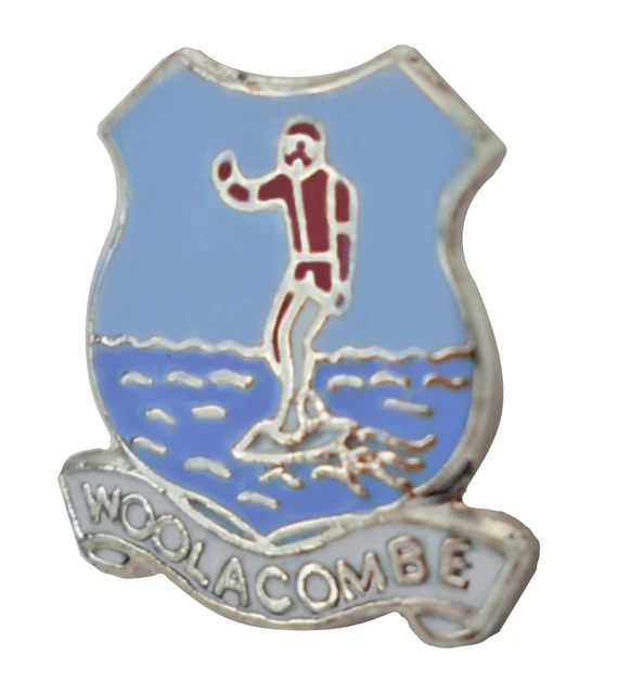 WOOLACOMBE BEACH SURFER Devon County Crest Small Pin Badge DEVON SELLER ...