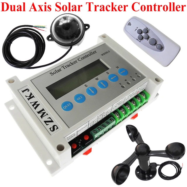 ELECTRONIC DUAL AXIS Solar Tracker Controller+Wind Speed Sensor Solar ...