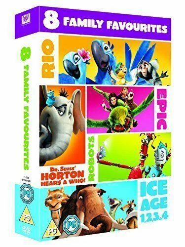 BLUE SKY 8 Family Favourites DVD Collection Ice Age 1 2 3 4 Rio Robots ...
