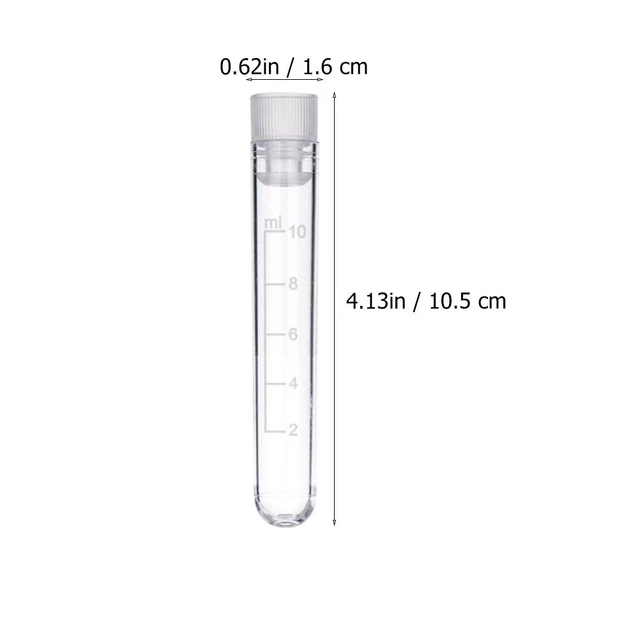 150 PCS 10ML Plastic Labs Test Tubes Vial Seal Sample Containers £46.75 ...