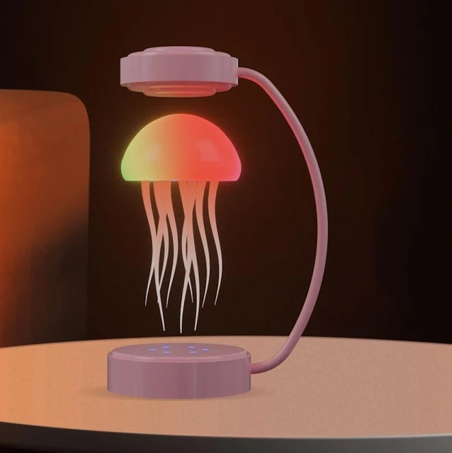 FLOATING JELLYFISH LAMP, Magnetic Levitating 360° Spinning Night Light ...