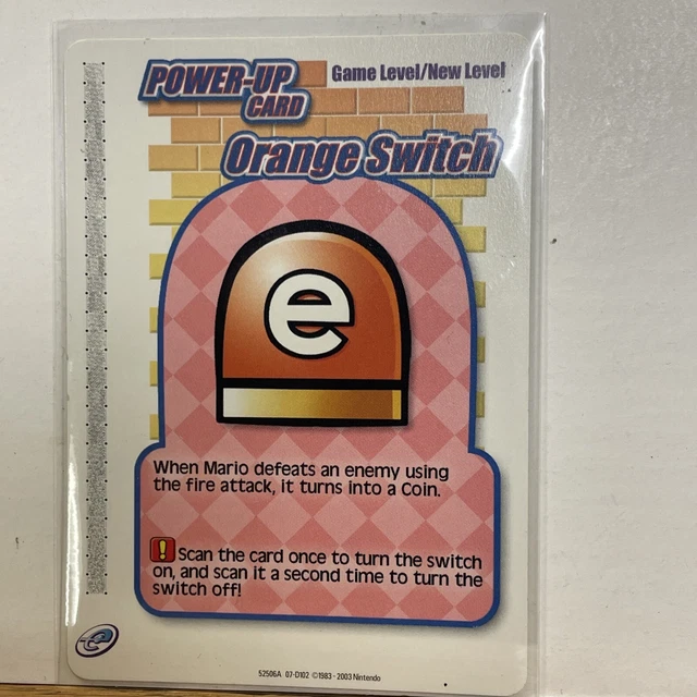 SUPER MARIO BROS 3 E reader Power Up Card Orange Switch Pk02 $14.99 ...