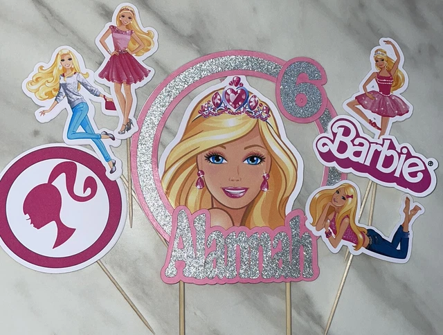 BARBIE INSPIRED PERSONALISED Cake Topper And Characters. Add Any Name ...