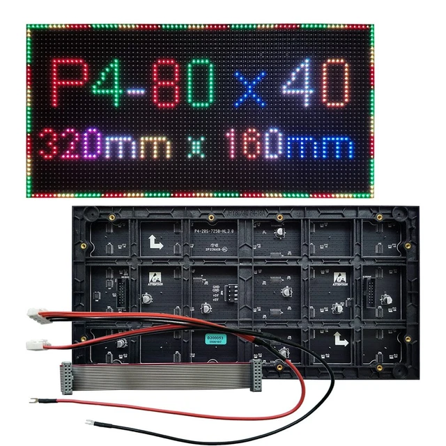 P4 INDOOR FULL Color LED Panel 320x160mm 80x40 LED Display Module ...