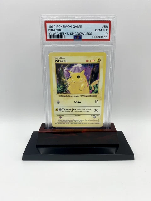 POKEMON CARD 1999 Pikachu Yellow Cheeks Base Set Shadowless 58/102 PSA ...