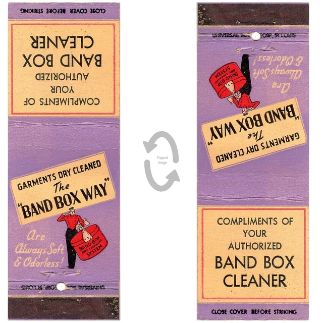 VINTAGE MATCHBOOK COVER Band Box Cleaner Dry cleaning Bellhop 1930s ...
