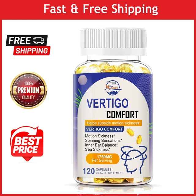 VERTIGO RELIEF 120 Capsules - Dizziness Relief, Drowsy Motion Sickness ...
