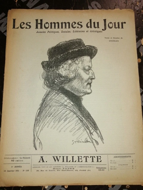 CARICATURE LES HOMMES Du Jour N°158 1911 Adolphe Willette Par Steinlen ...