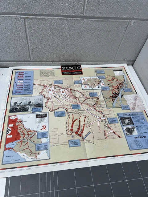 VINTAGE WW2 WAR Poster Stalingrad Stug Tank Ppsh Ww2 Map Military EUR 3 ...