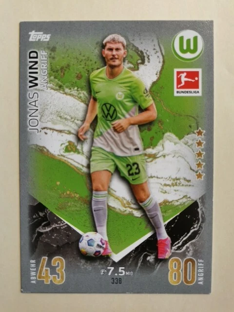 TOPPS 2023/2024 MATCH Attax Bundesliga 23/24 carta n. 338 Jonas Wind ...