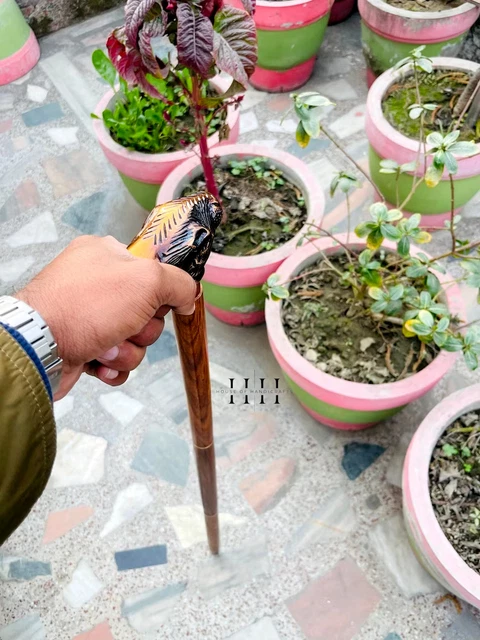 VICTORIAN RABBIT HEAD walking stick wooden stick removal cane Gift £39. ...