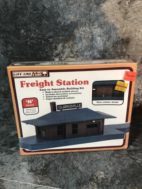 LIFE LIKE 7430 N Scale Freight Station Building Kit Complete Original ...