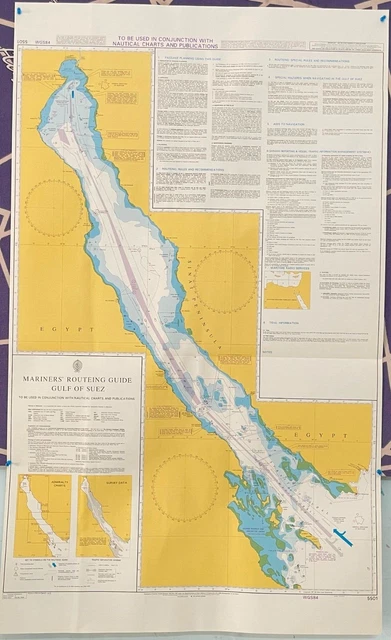 ADMIRALTY 5501 MARINERS Routeing Guide Gulf Of Suez Vintage Map Chart ...