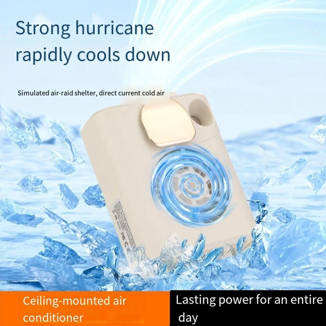 SMALL BLADELESS PORTABLE Fan with Waist Clip for Outdoor Use 3 Wind ...