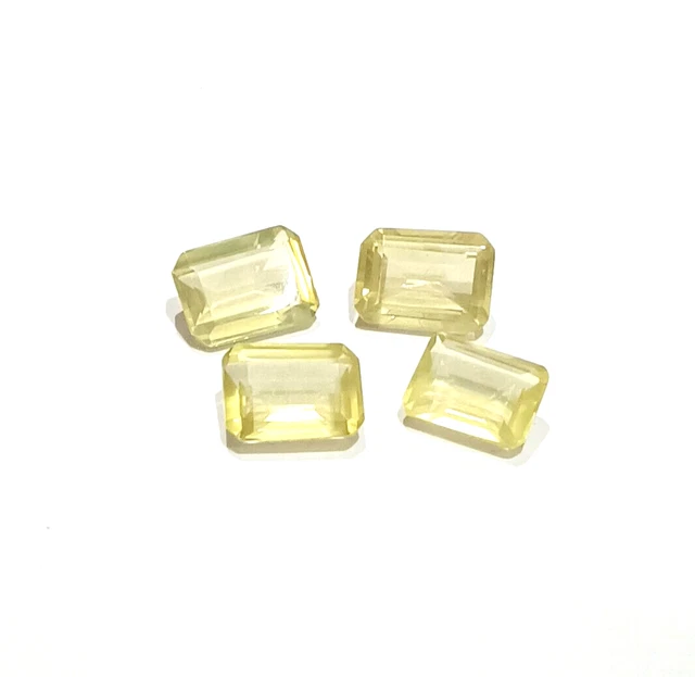 40 CT- NATURAL Yellow Citrine Octagon Cut Faceted Loose Gemstone Lot ...