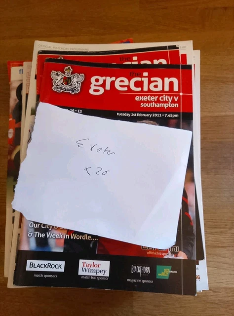 PROGRAMMES - X20 Exeter City Grecian Football Soccer Programmes Bundle ...