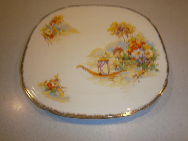 VINTAGE ALFRED MEAKIN Royal Marigold 'Gondola' English Square Dinner ...