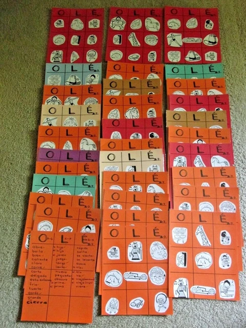 SPANISH ADJECTIVES AND Verbs Game Bingo Game Called OLE 31 Laminated spanish-adjectives-and-verbs-game-bingo-game-called-ole-31-laminated