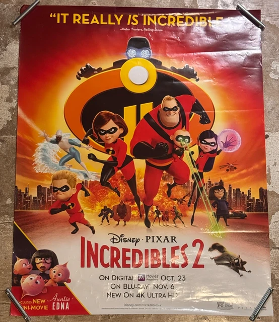 DISNEY PIXAR INCREDIBLES 2 Original Home Video Promo Poster 22" x 28" £ ...