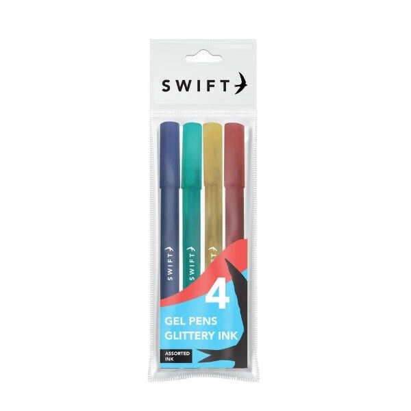 SWIFT® GLITTER GEL Pens, 4pk Assorted £4.99 - PicClick UK