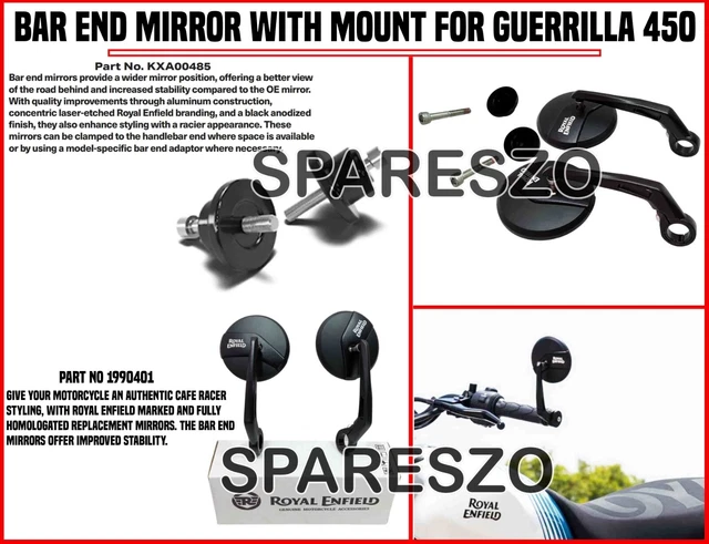 &BAR END MIRROR With Mount" Fit For Royal Enfield Guerrilla 450 $169.19 ...