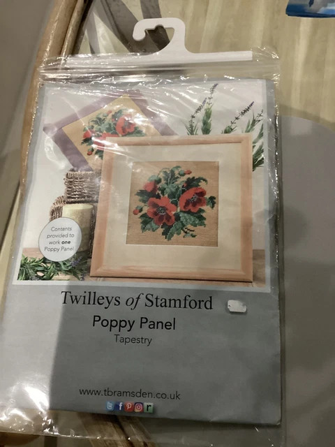 BNIB TWILLEYS OF STAMFORD Poppy panel TAPESTRY KIT 2894/0021 (20cm Sq ...
