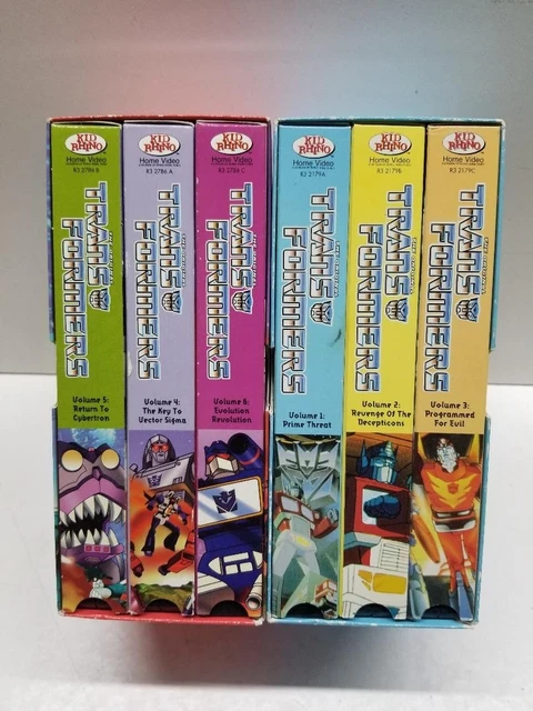 THE ORIGINAL TRANSFORMERS VHS Set KID RHINO Home Video Vol: 1-6 ...
