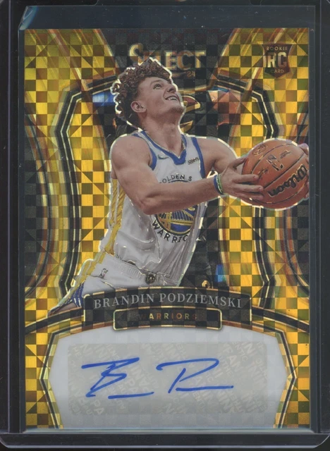 BRANDIN PODZIEMSKI 2023-24 Panini Select Auto /10 RC Warriors recrue ...